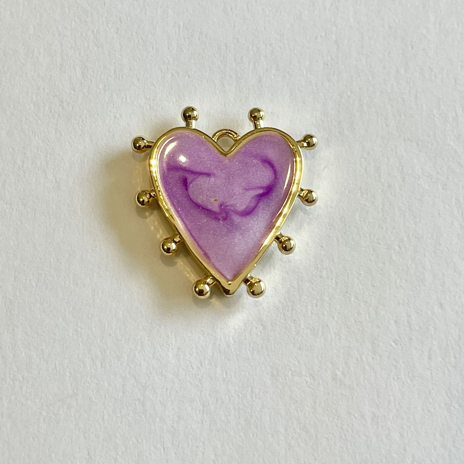 Charm Coeur Solaire Violet - MLS Créations bijoux à La Rochelle